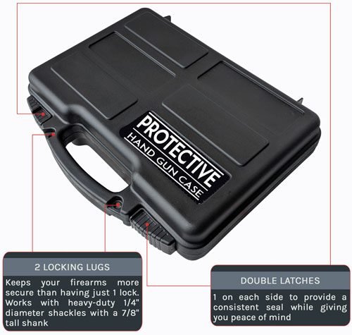PISTOL & REVOLVER PROTECTIVE HAND GUN CASE BOX - Gunholster