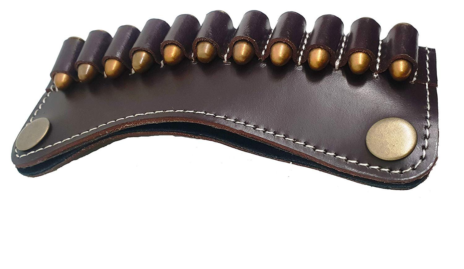 Leather Ammo Slide Pouch - Press Studs - Holds 11 Rounds .32 - Gunholster