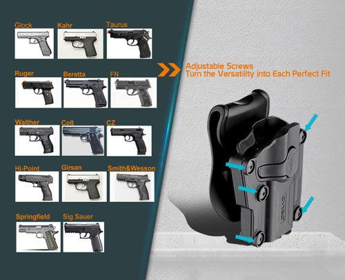 Cytac Mega-fit Holster with Adjustable to fit most popular pistols ...