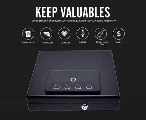 GunAlly Biometric Gun Safe Box Fingerprint Lock or Key Pad Smart Gun ...