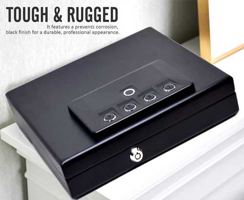 GunAlly Biometric Gun Safe Box Fingerprint Lock or Key Pad Smart Gun ...
