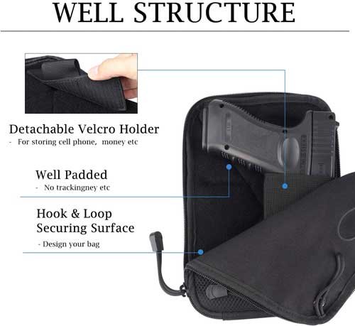 Universal Pistol Waist Belt Concealed Carry Gun Bag - Gunholster