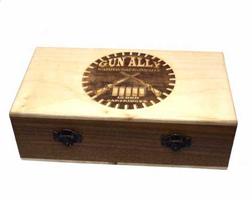 GunAlly Shotgun 12 Bore Wooden Ammo Box 50 Round carry Box - Gunholster