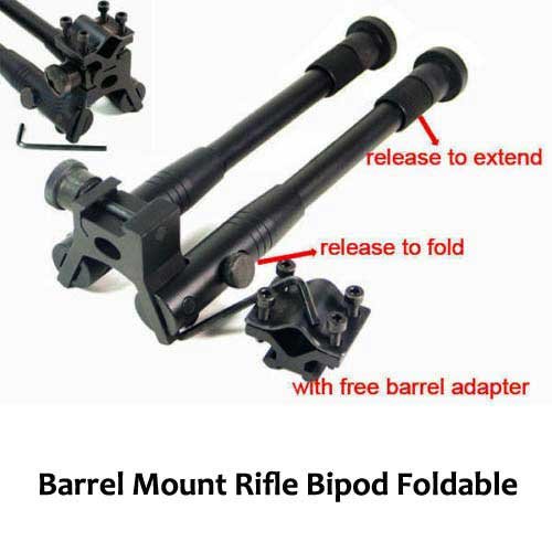 Universal Adjustable Foldable Rifle Bipode Barrel Mount Stand - Gunholster
