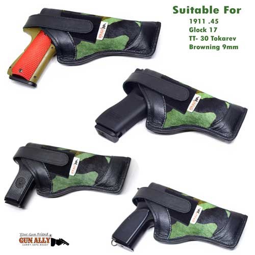 GunAlly Hair on Hide Inlay Outside the Waistband Gun Holster for 1911 ...