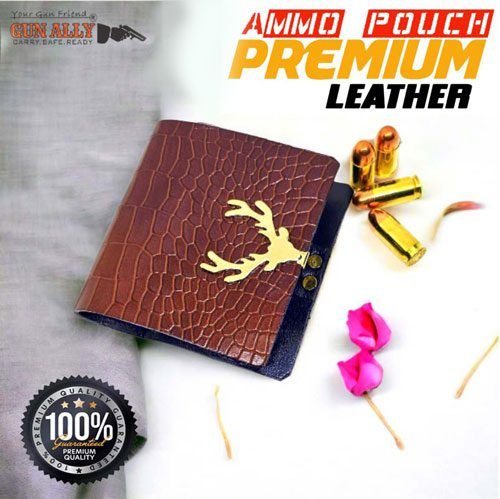 GunAlly Premium Leather Rifle Ammo Carry Bullet Pouch Wallet - Gunholster