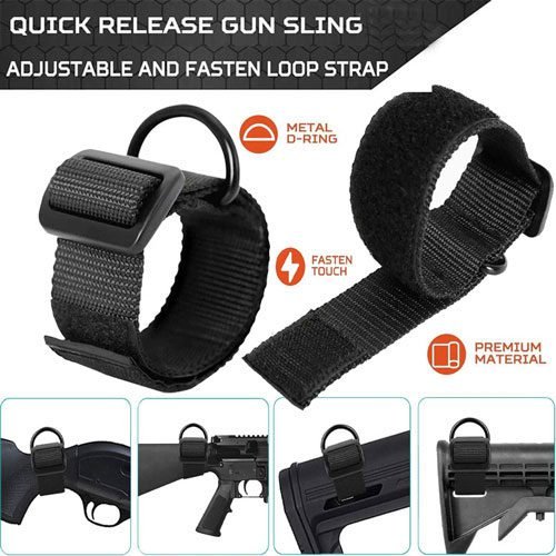 GunAlly Tactical Gun Sling 2 Pcs Strap with D Ring Loop Attachment for ...