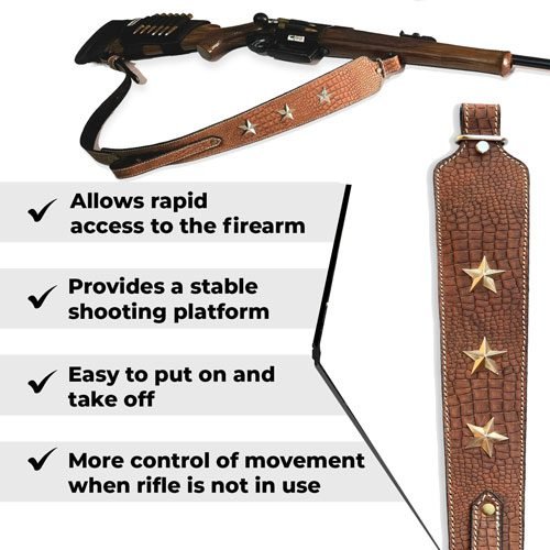 Hunting Shooting Leather Rifle/Shotgun Sling Gun Carry Strap - Gunholster