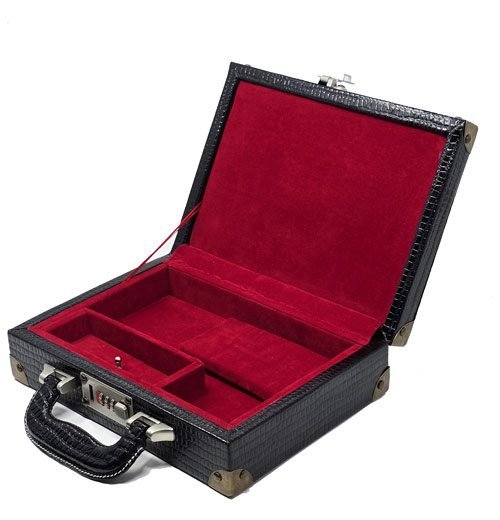 Premium Box Leather Hard Pistol/Revolver Case Lockable Handgun Storage ...