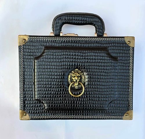 Premium Box Leather Hard Pistol/Revolver Case Lockable Handgun Storage ...